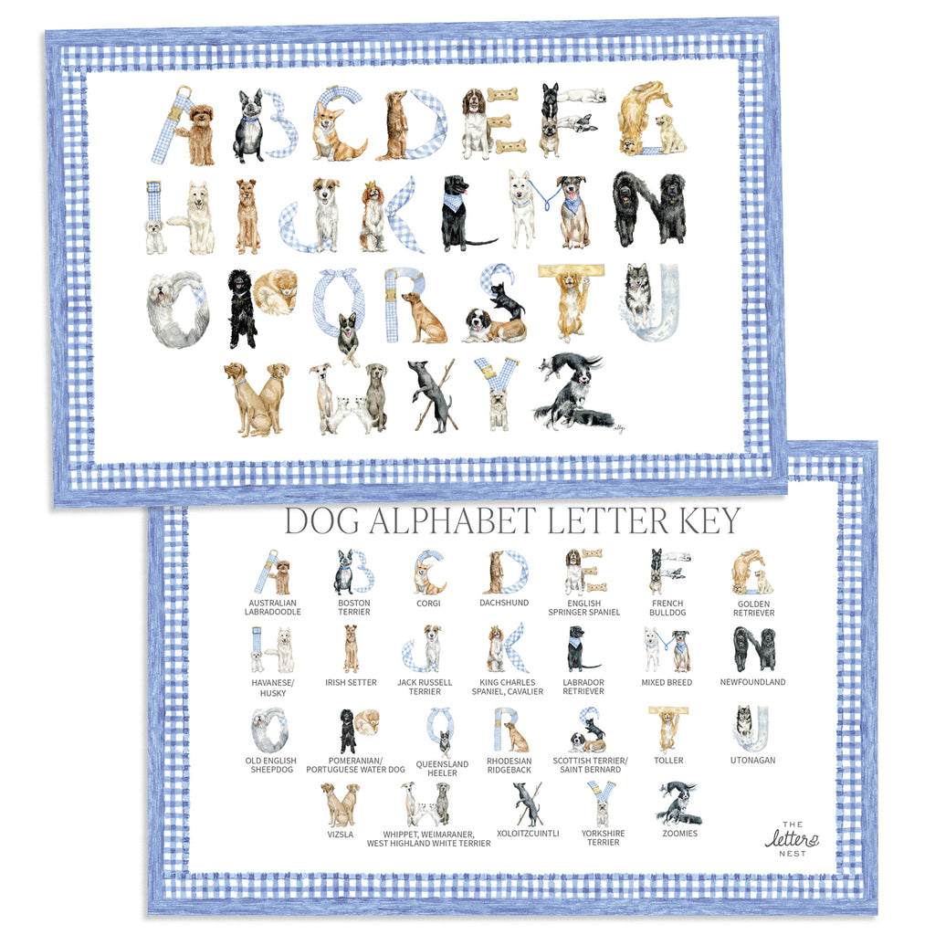 Dog Alphabet Placemats – The Letter Nest
