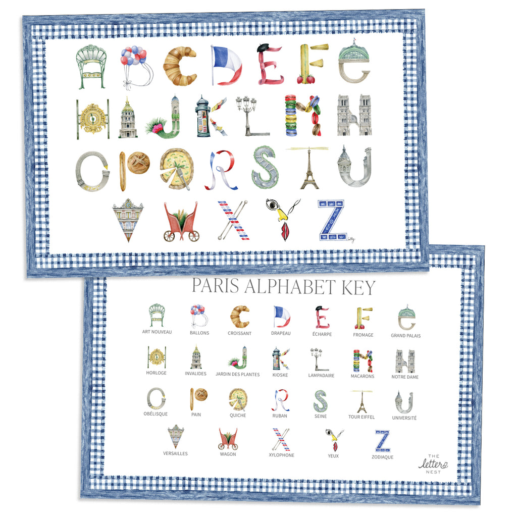 Paris Alphabet Placemats – The Letter Nest