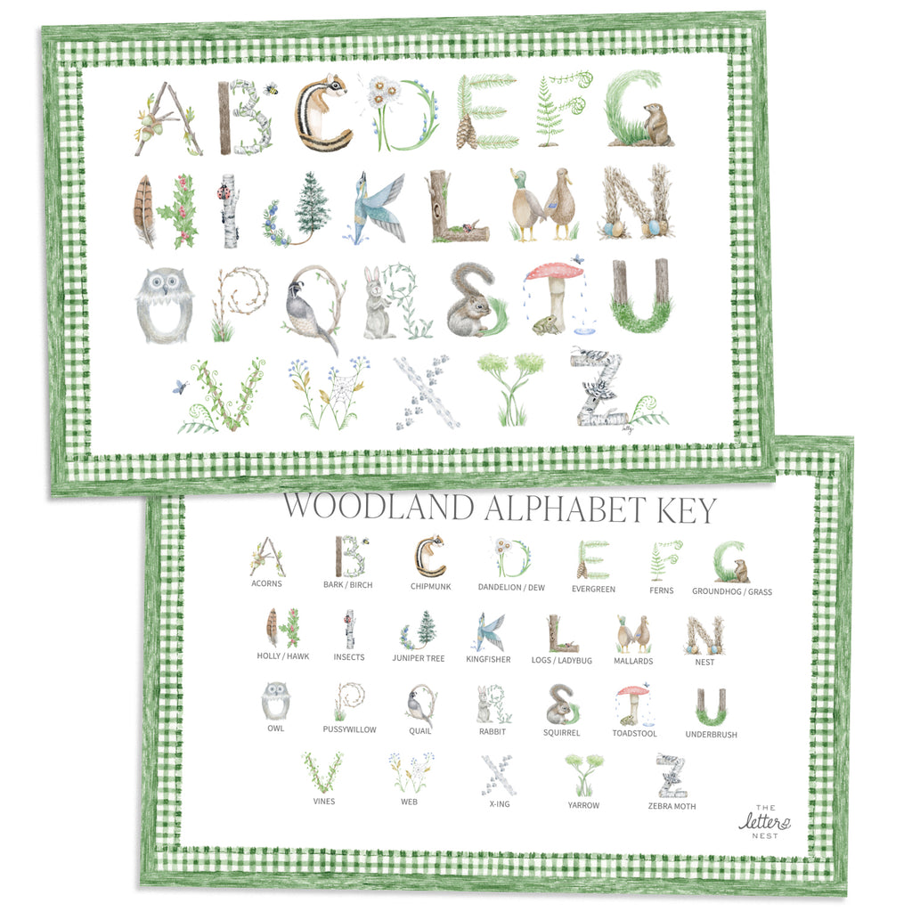 Woodland Alphabet Placemats – The Letter Nest