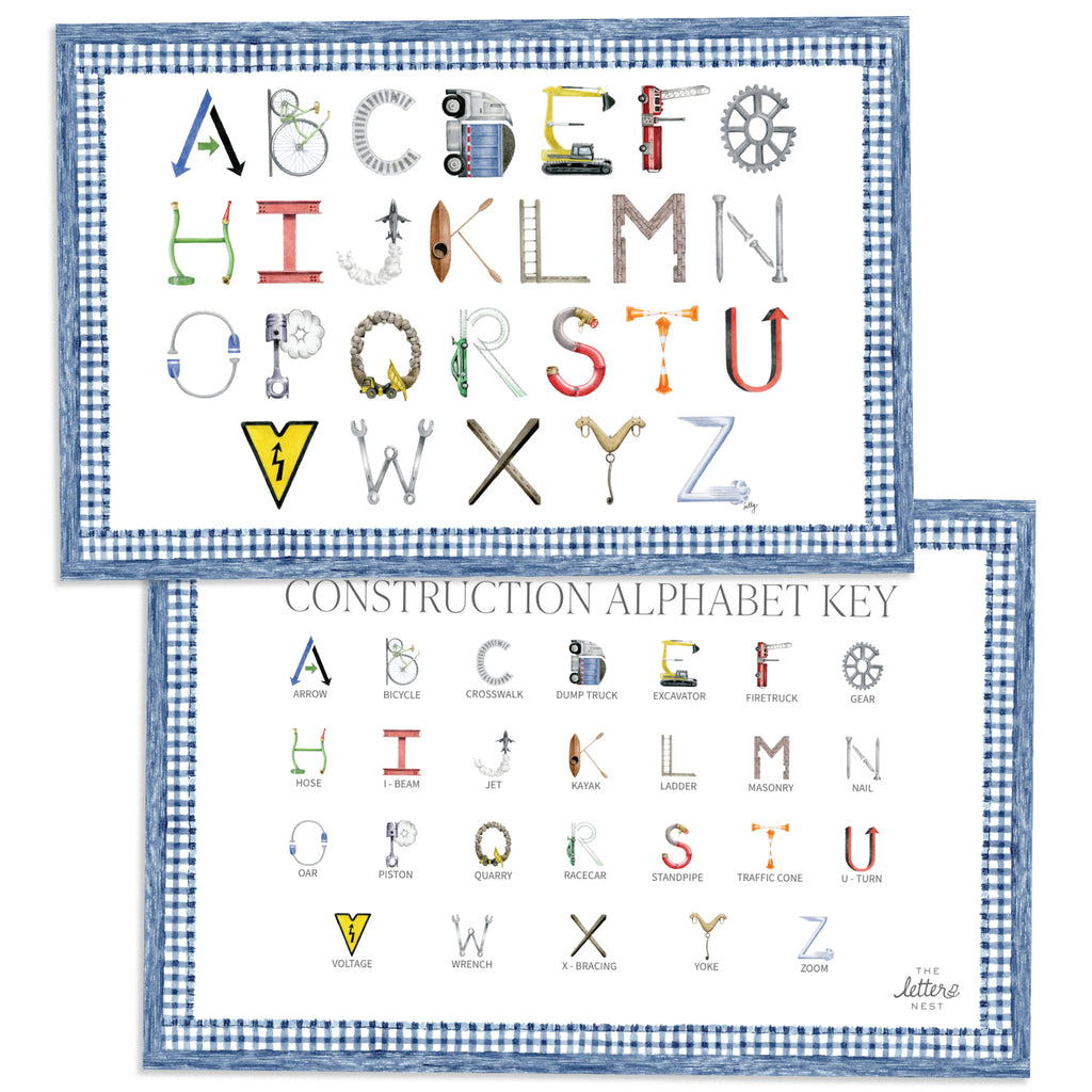 Construction Alphabet Placemats – The Letter Nest