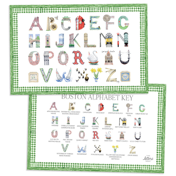 Boston Alphabet Placemats (sold individually) - The Letter Nest
