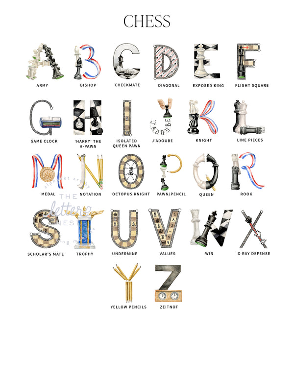 Chess - Custom Name Print - The Letter Nest