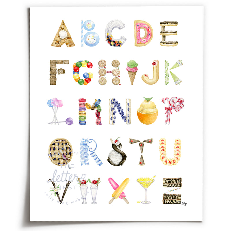 Dessert Alphabet Print - The Letter Nest