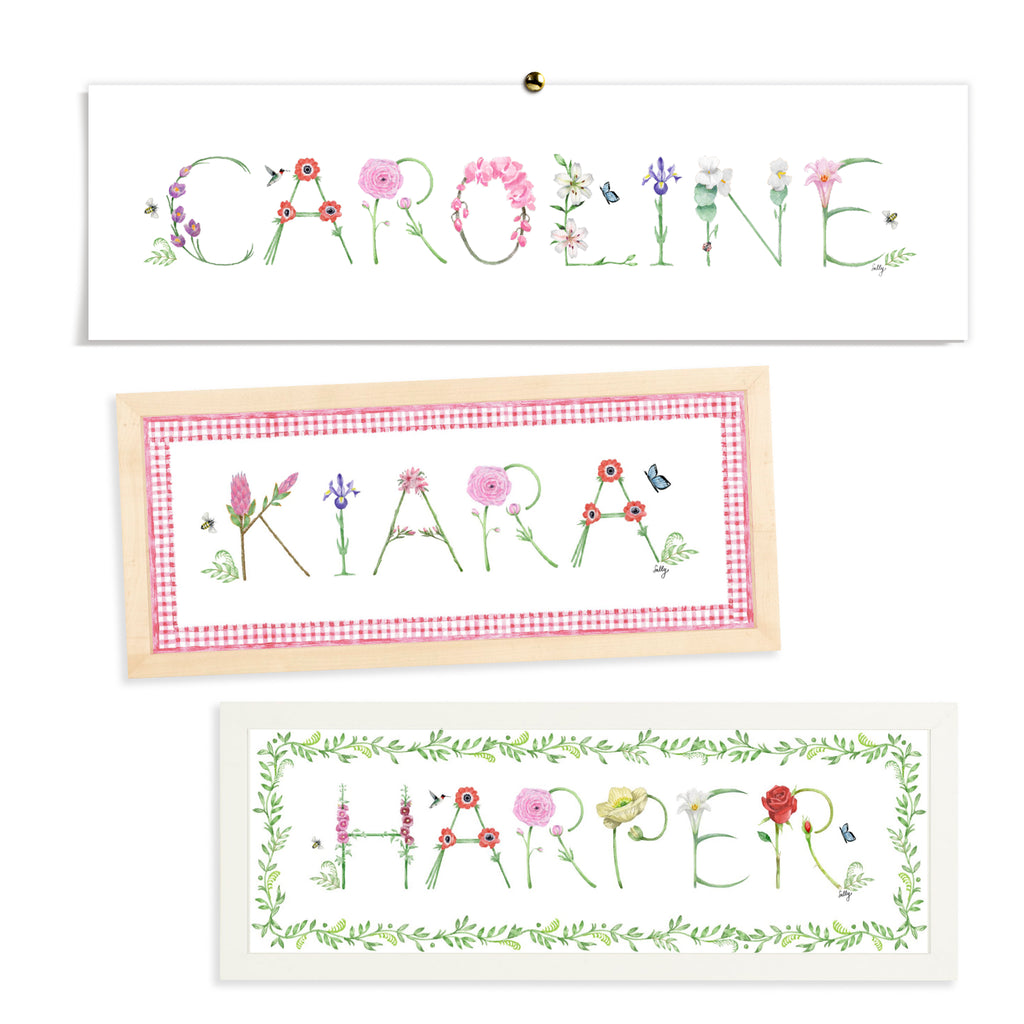 Flowers - Custom Name Print – The Letter Nest