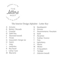 Interior Design Alphabet Print - The Letter Nest