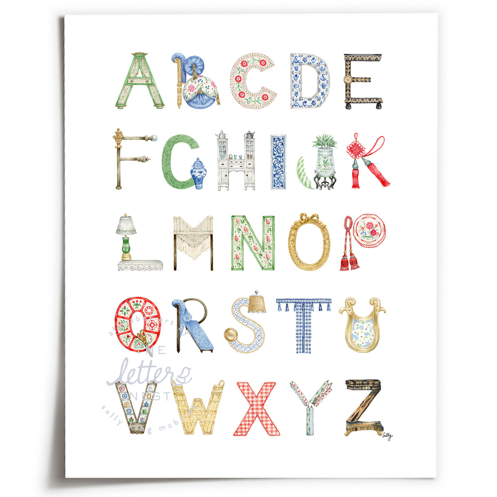 Interior Design Alphabet Print – The Letter Nest