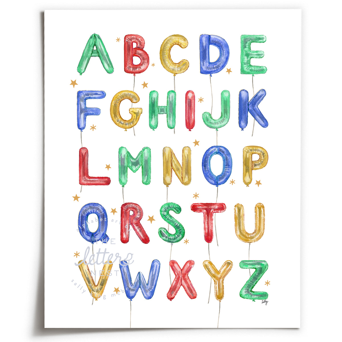 Balloon Alphabet Print - The Letter Nest