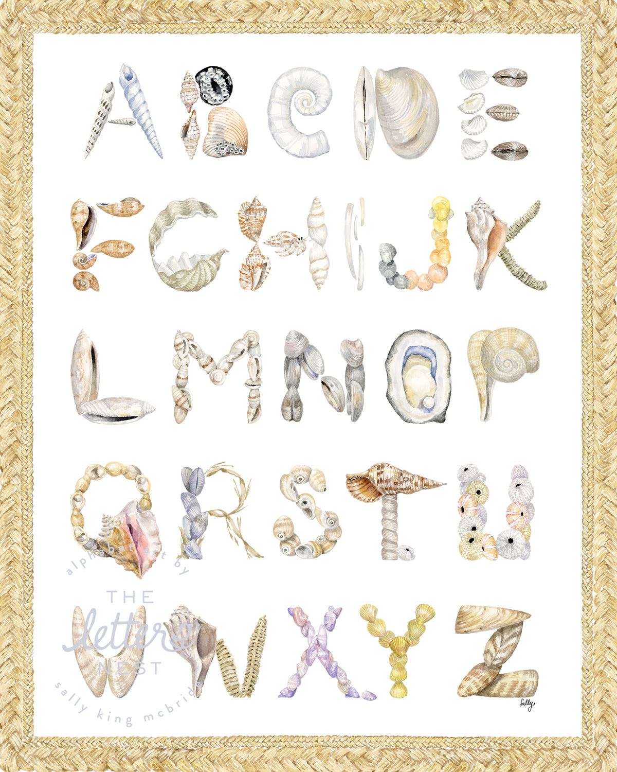 Shell Alphabet Print - The Letter Nest