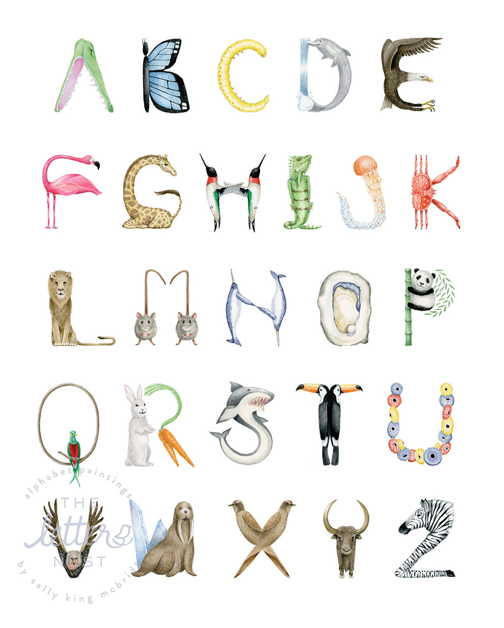 The Letter Nest - Alphabet Art by Sally King McBride