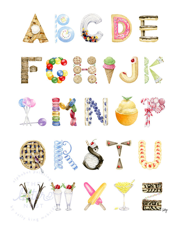 Dessert Alphabet Print - The Letter Nest