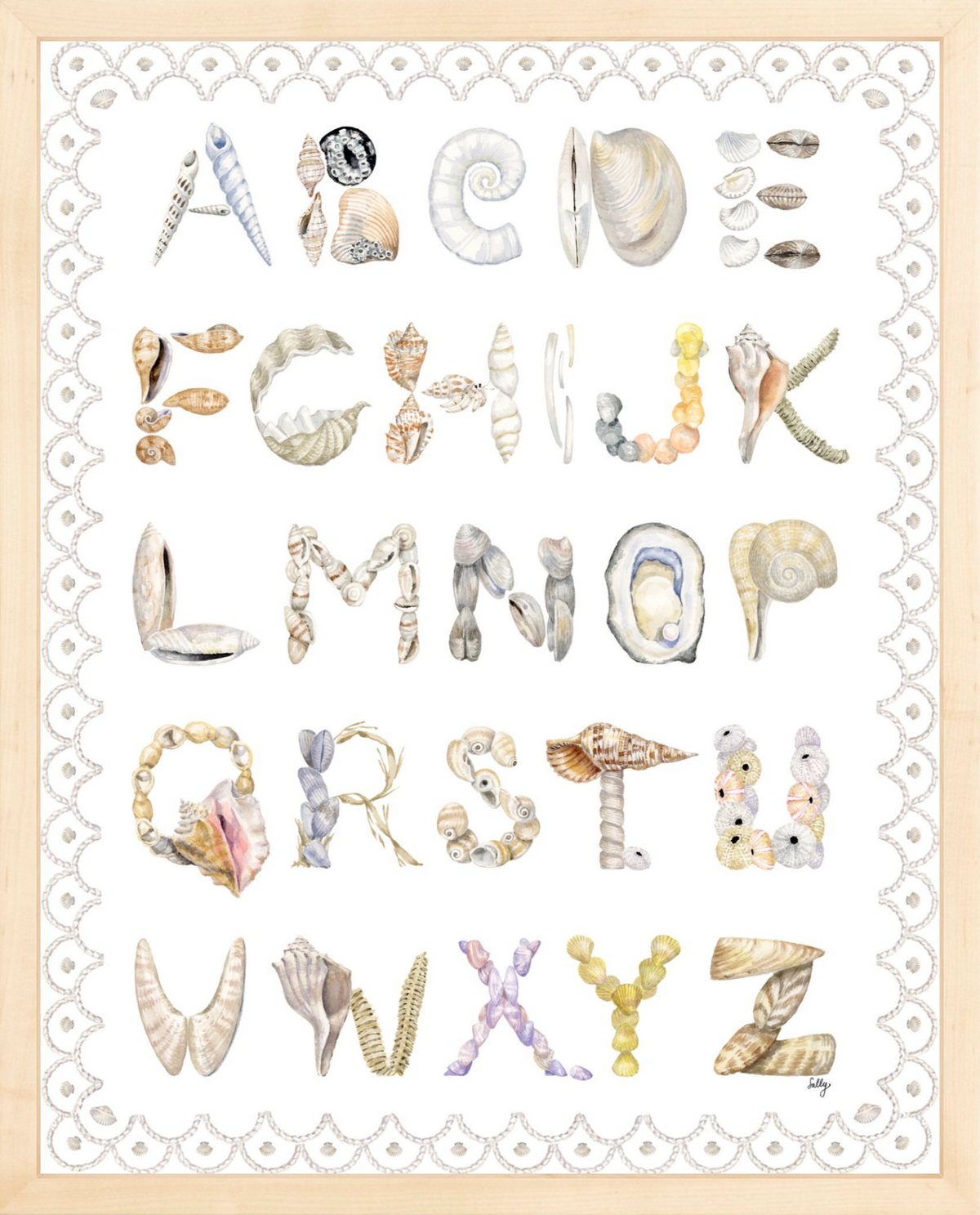 Shell Alphabet Print - The Letter Nest
